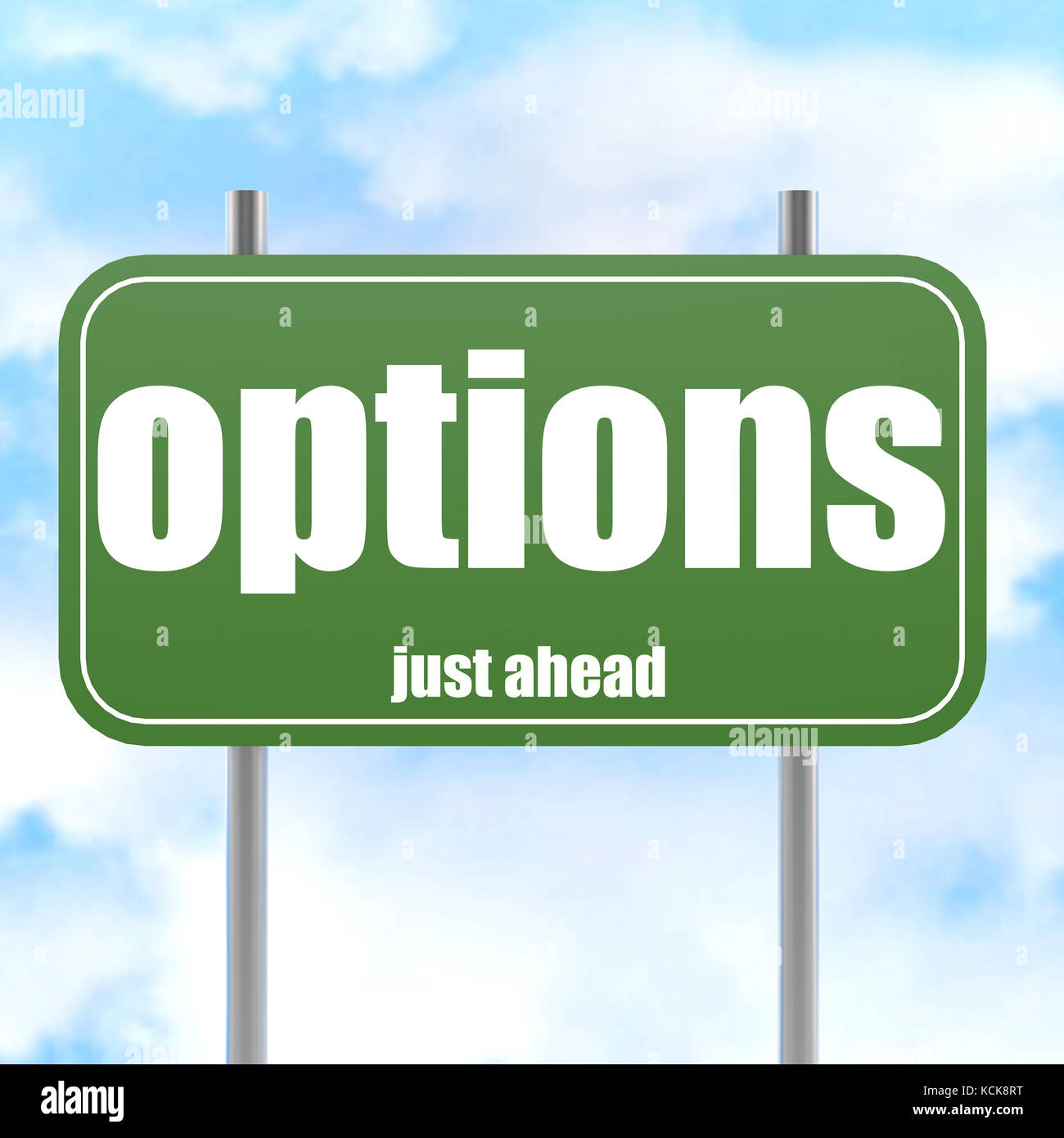 Options, just ahead green road sign image with hi-res rendered artwork ...