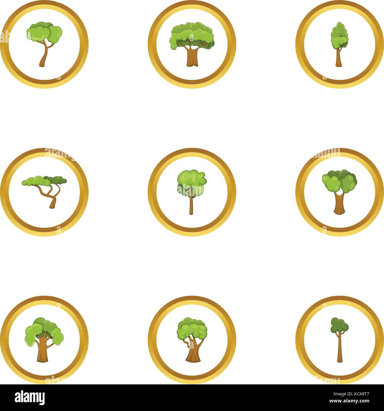 Forest icons set, cartoon style Stock Vector Image & Art - Alamy