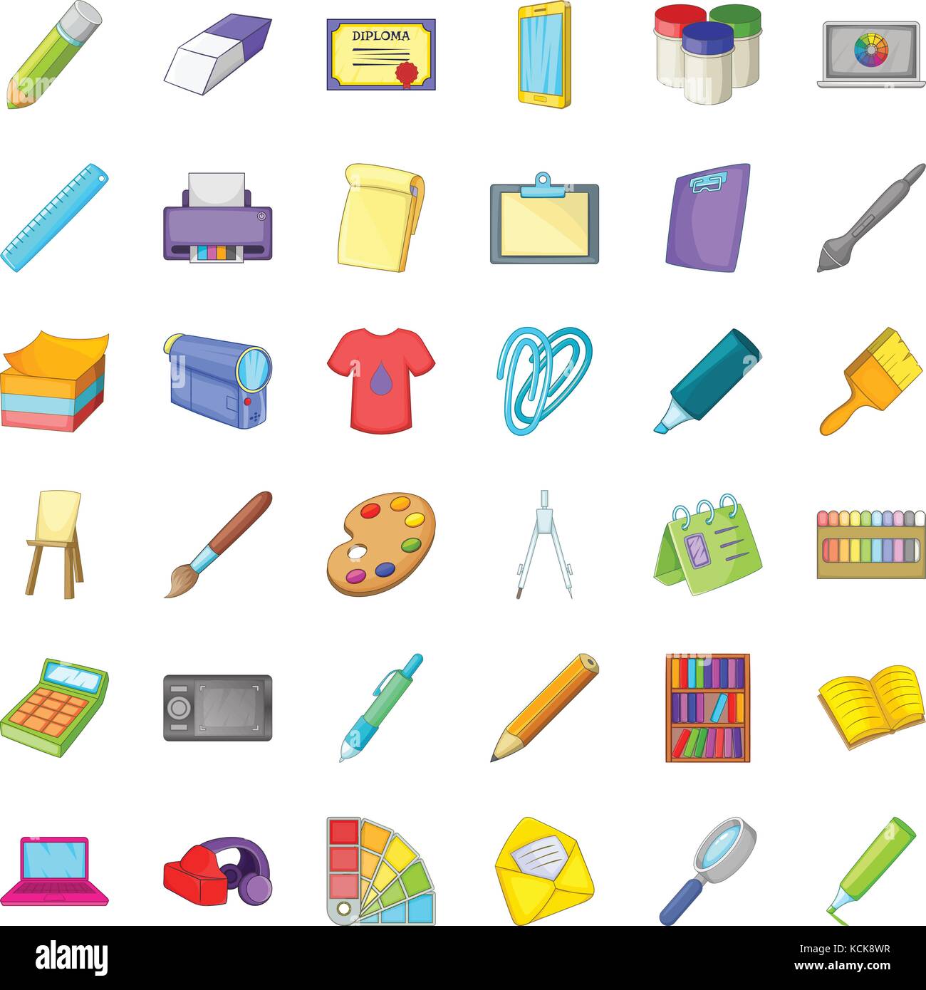 Painting icons set, cartoon style Stock Vector Image & Art - Alamy
