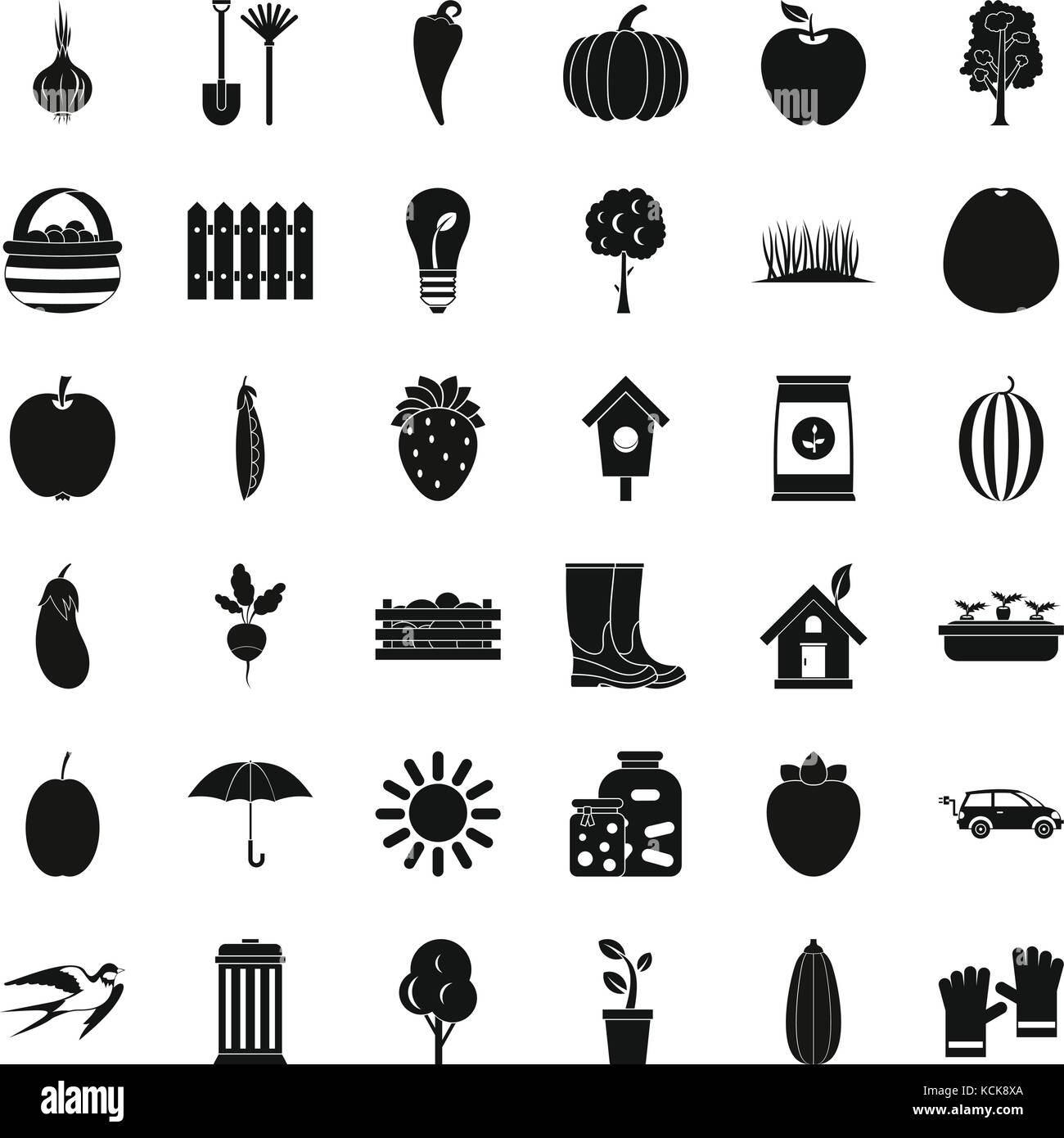 Garden icons set, simple style Stock Vector Image & Art - Alamy