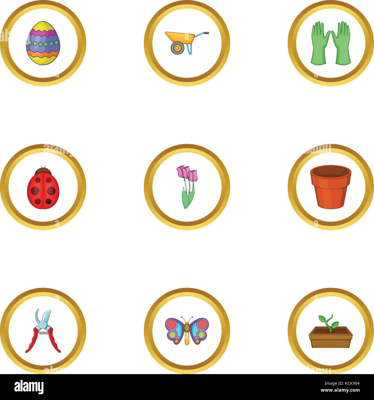 Garden icons set, cartoon style Stock Vector Image & Art - Alamy