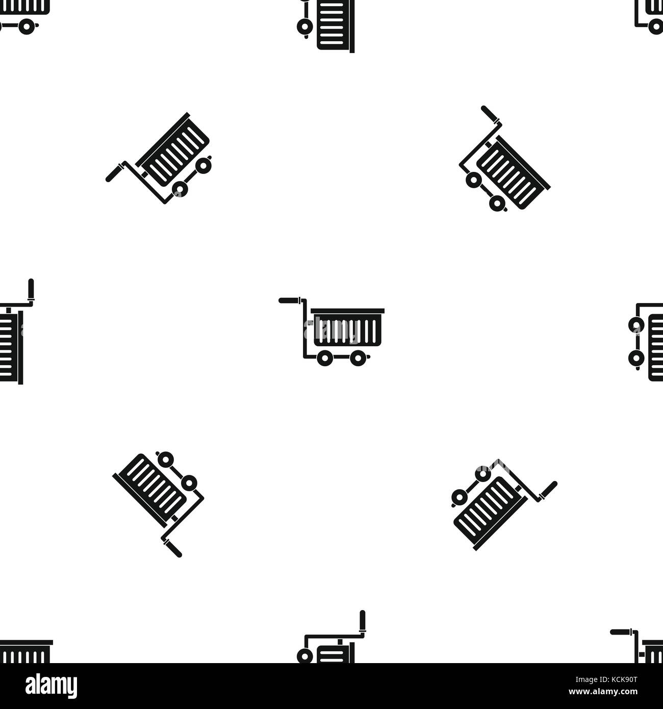 Large plastic supermarket cart pattern seamless black Stock Vector ...