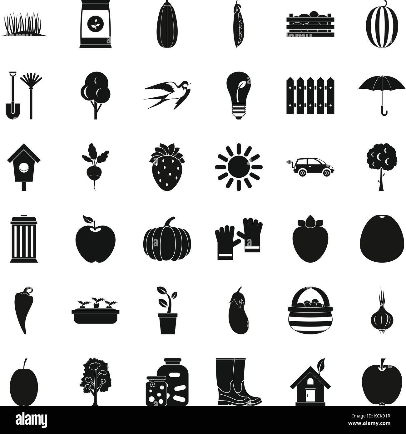 Gardening icons set, simple style Stock Vector Image & Art - Alamy