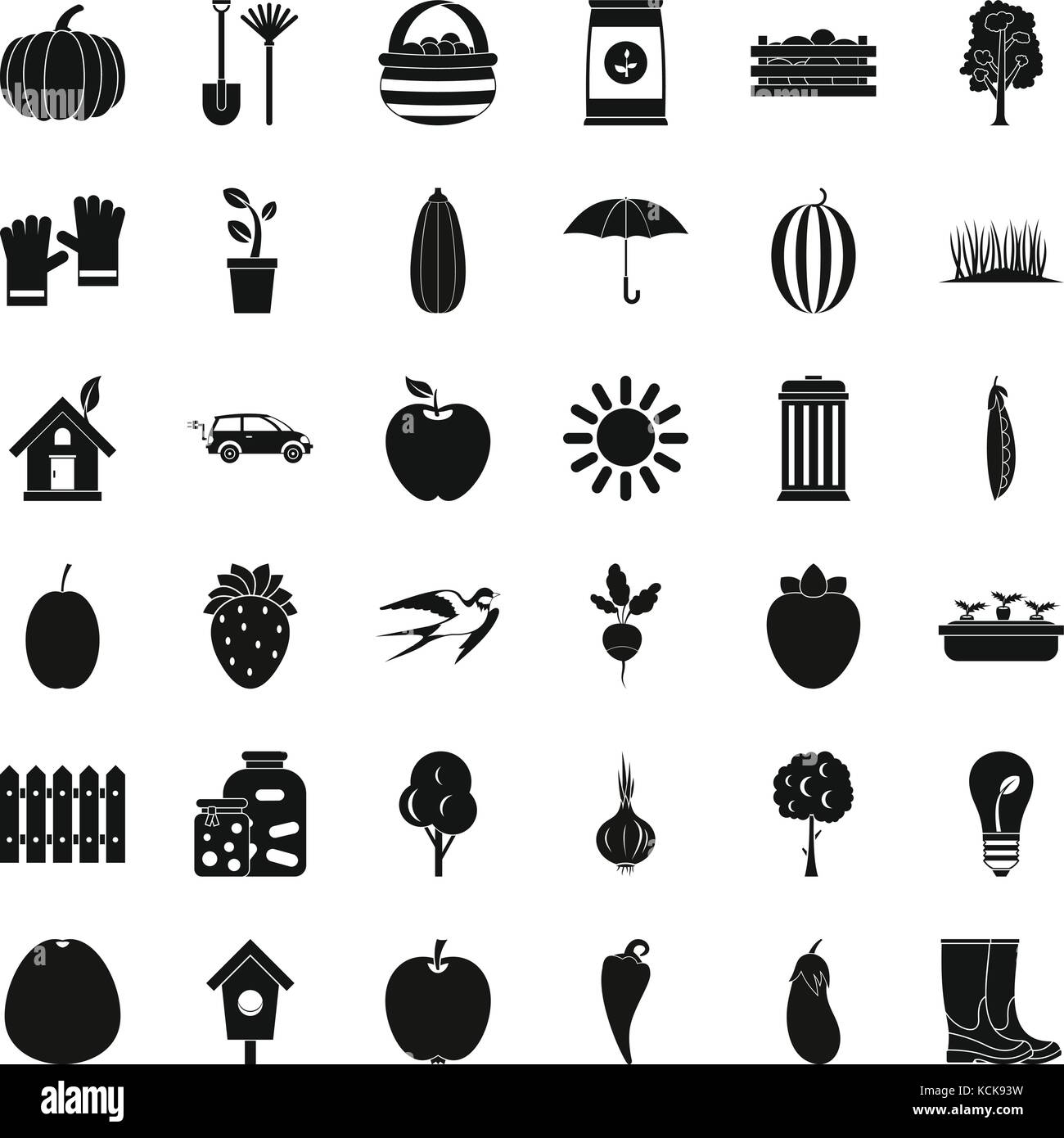 Seed icons set, simple style Stock Vector Image & Art - Alamy