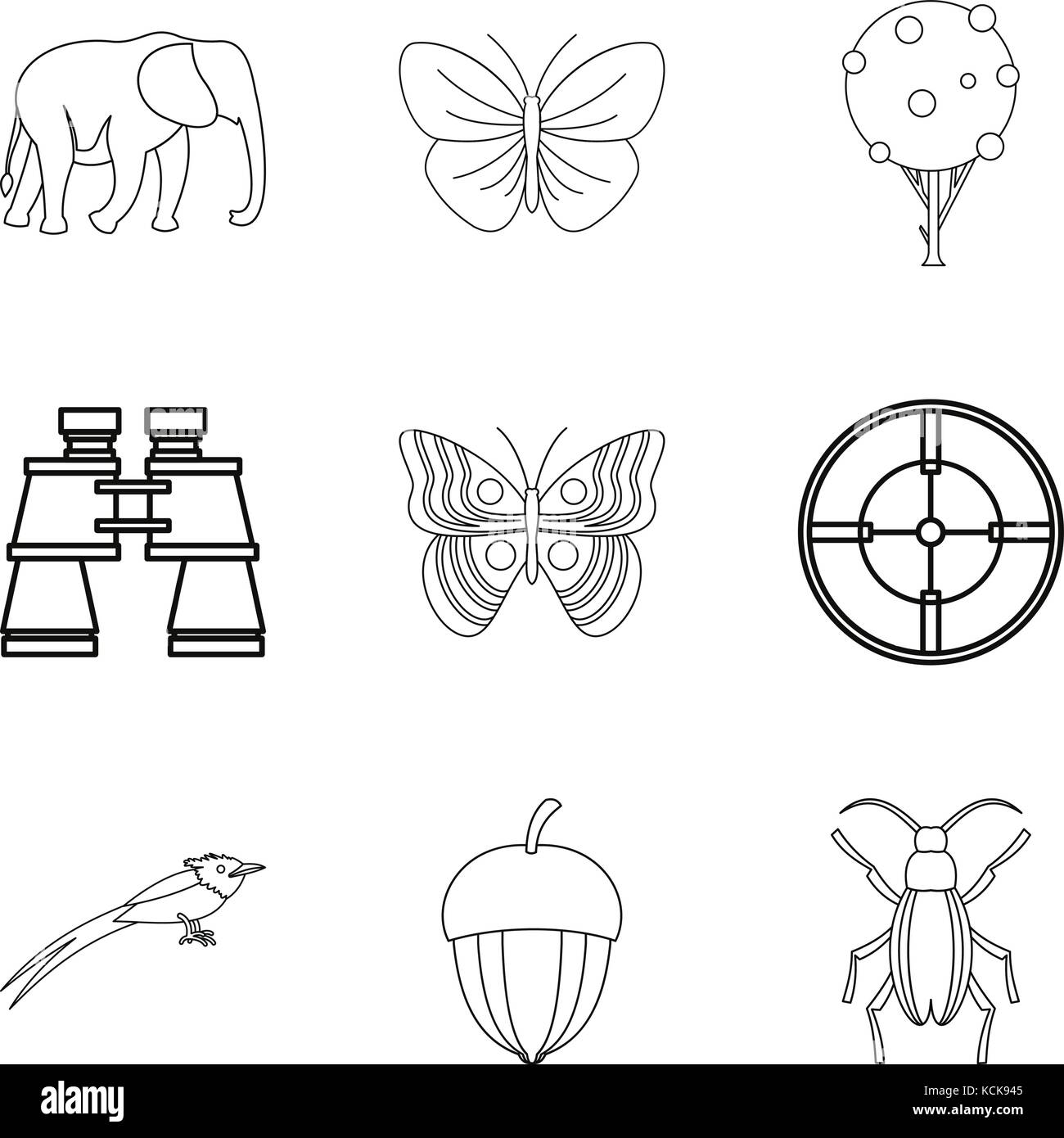 Natural philosopher icons set, outline style Stock Vector Image & Art ...