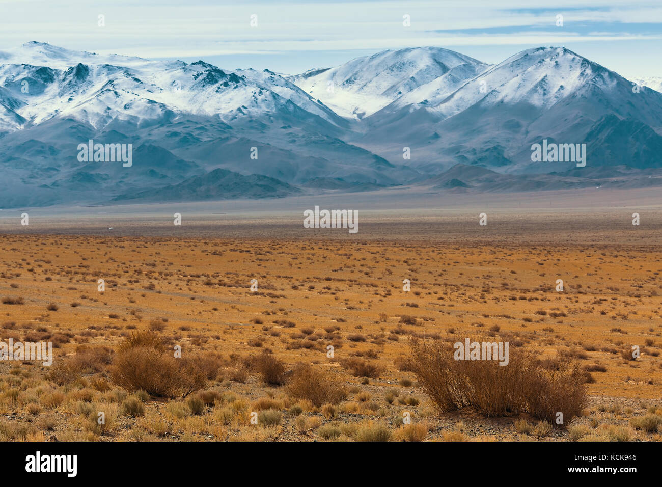 Landscape of the steppe and mountains in Western Mongolia Stock Photo ...