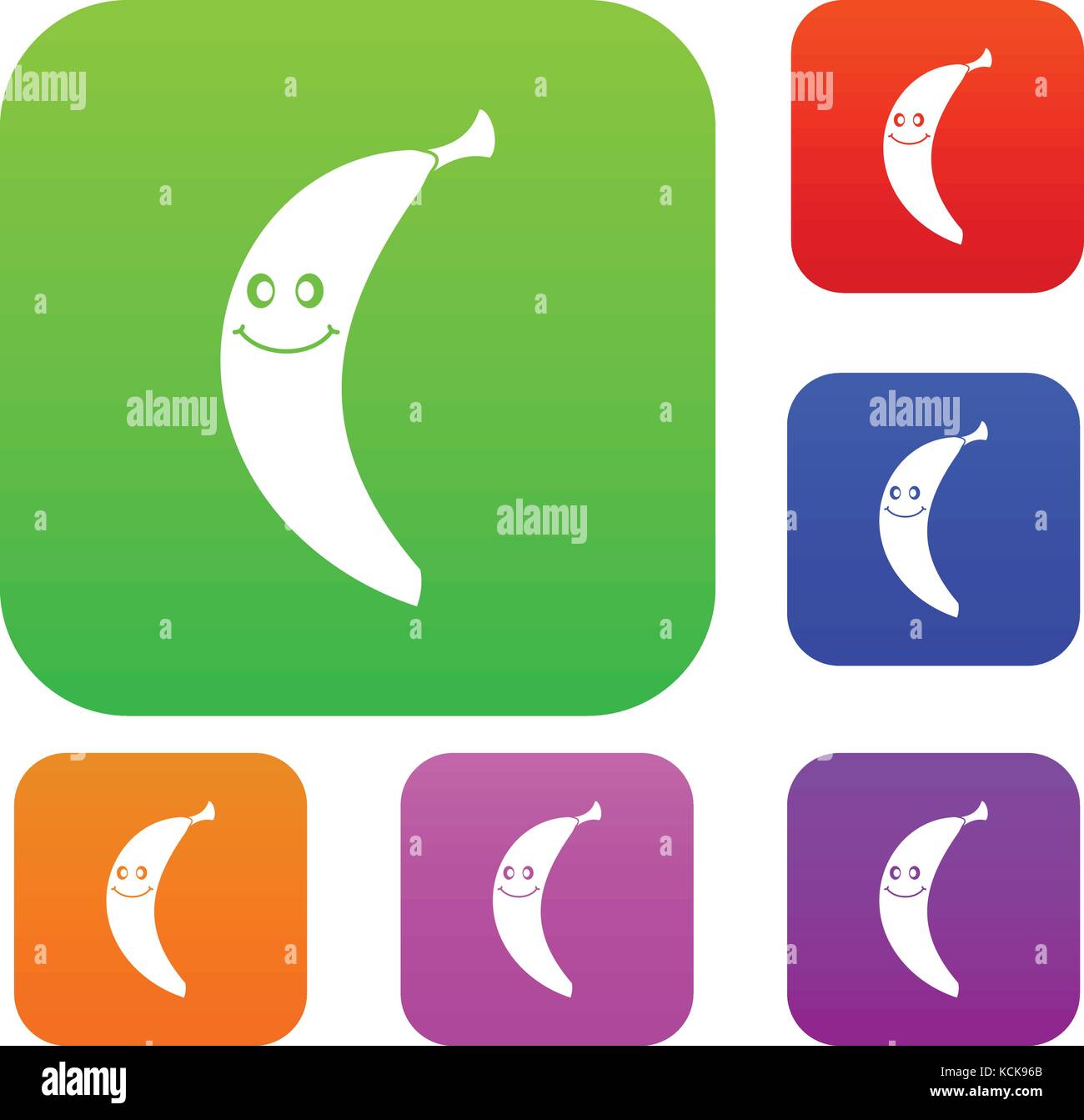 Smiling banana set color collection Stock Vector Image & Art - Alamy