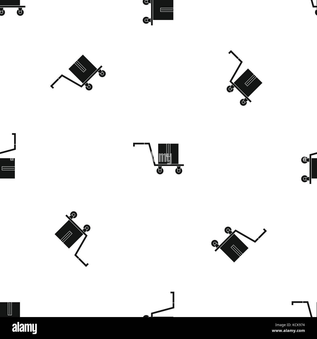 Delivery cart with box pattern seamless black Stock Vector Image & Art ...