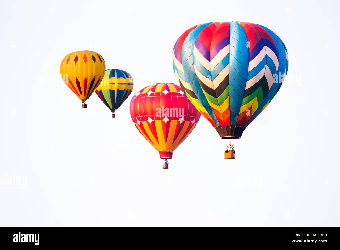 hot air balloons on white background Stock Photo - Alamy
