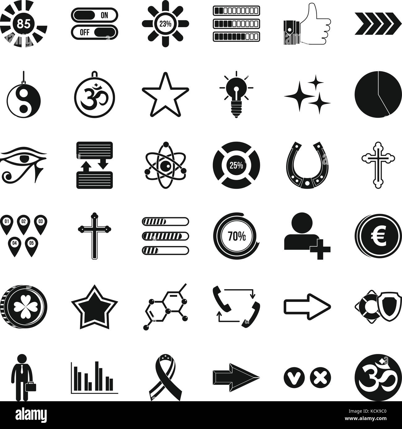 Graphic icons set, simple style Stock Vector Image & Art - Alamy