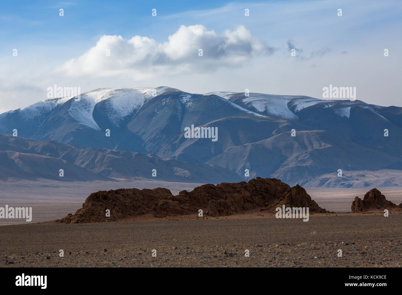 Landscape of the steppe and mountains in Western Mongolia Stock Photo ...
