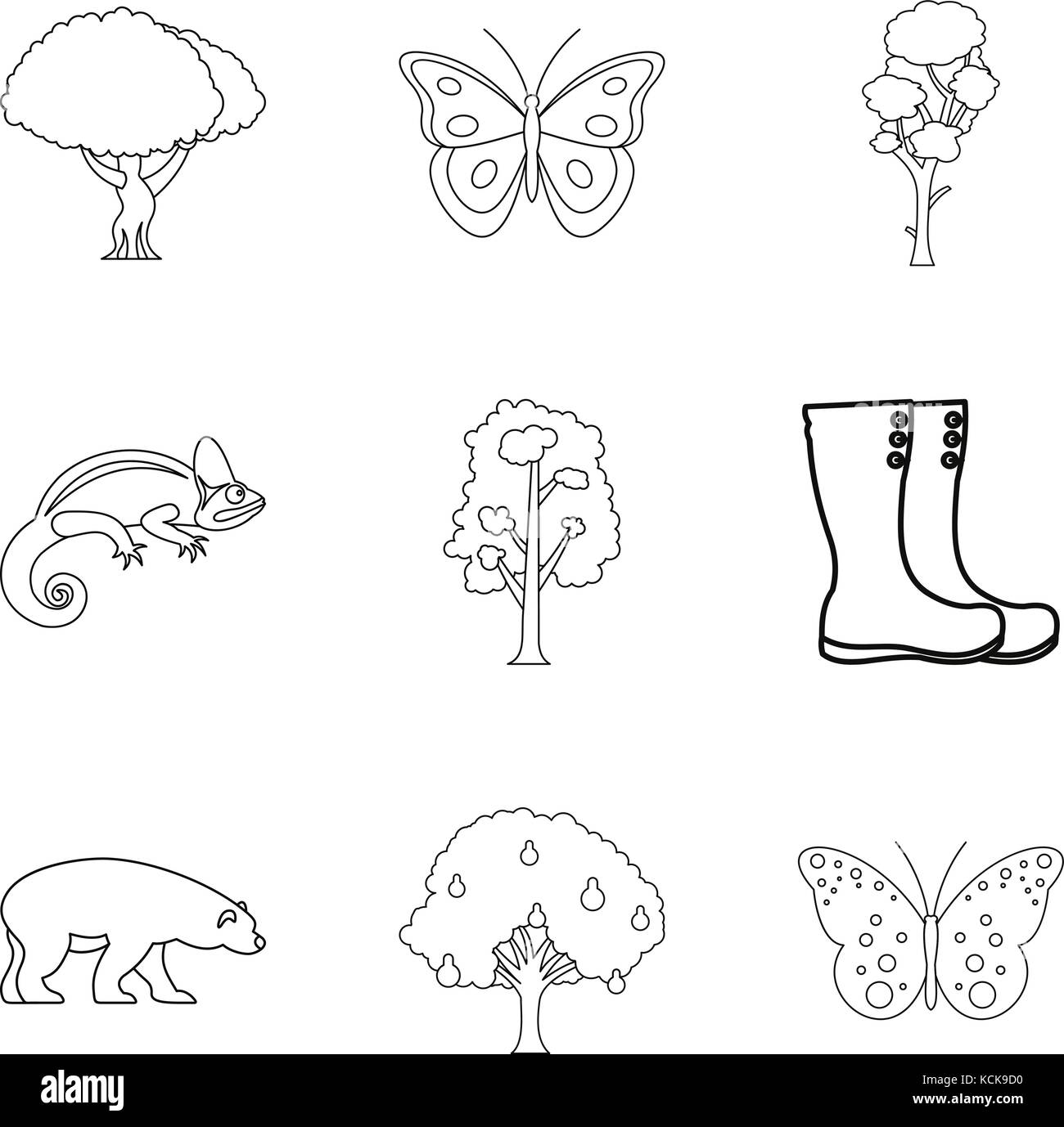 Healthy forest icons set, outline style Stock Vector Image & Art - Alamy