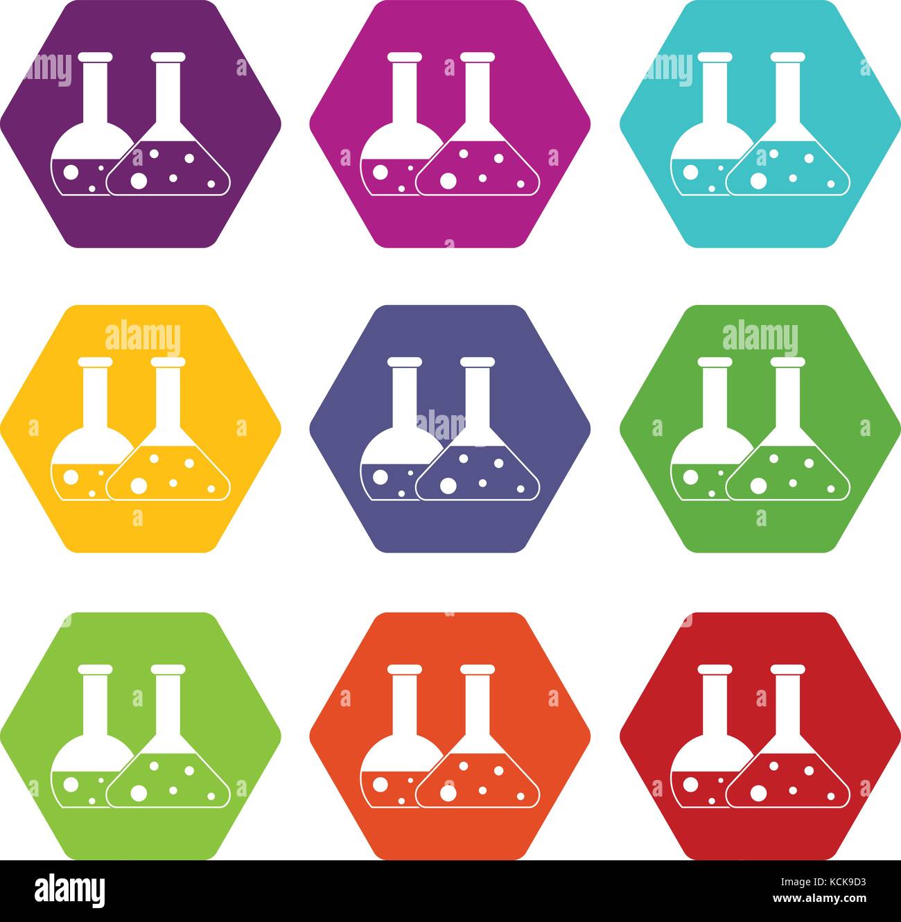 Transparent flasks icon set color hexahedron Stock Vector Image & Art ...