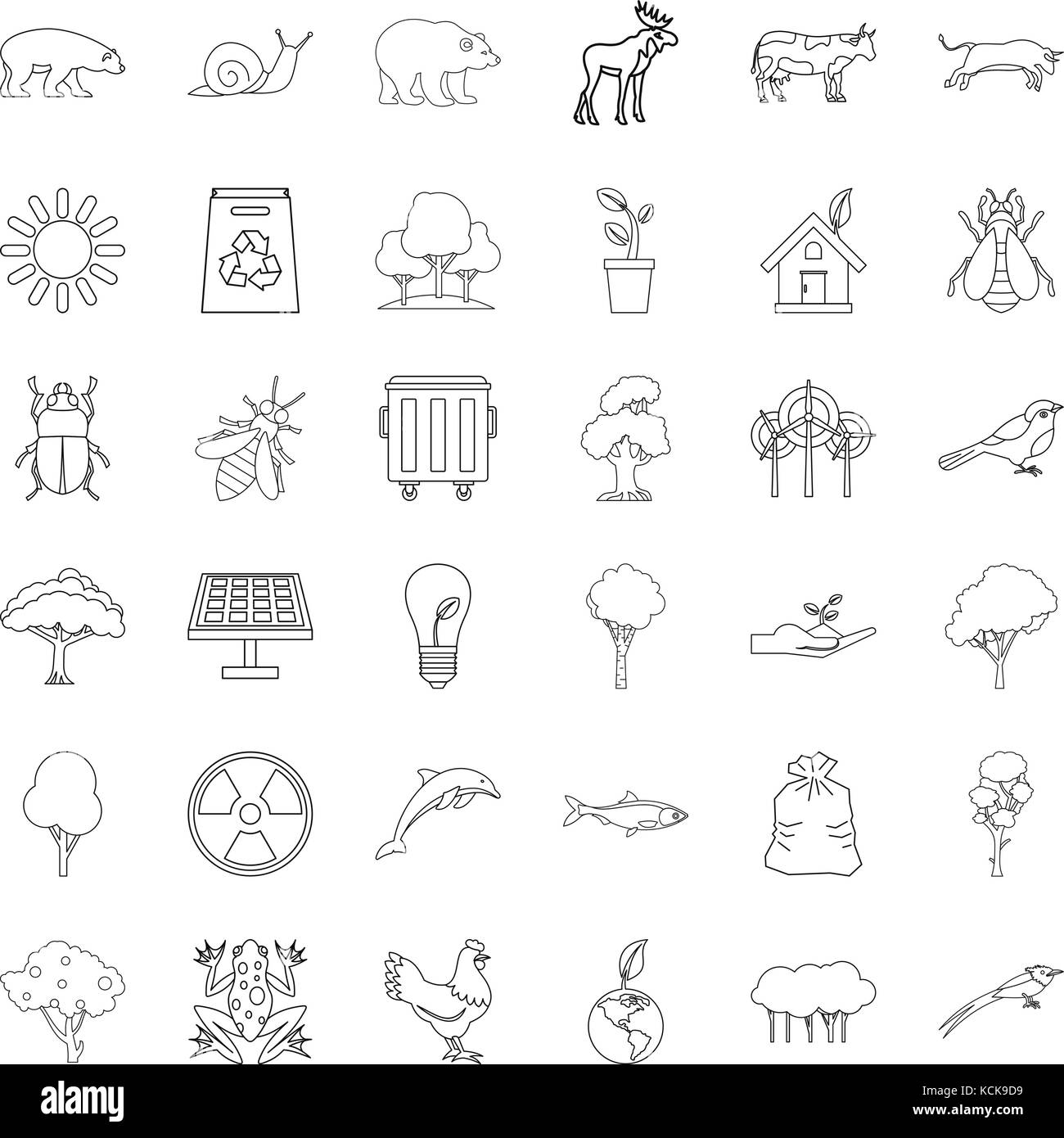 Solar battery icons set, outline style Stock Vector Image & Art - Alamy