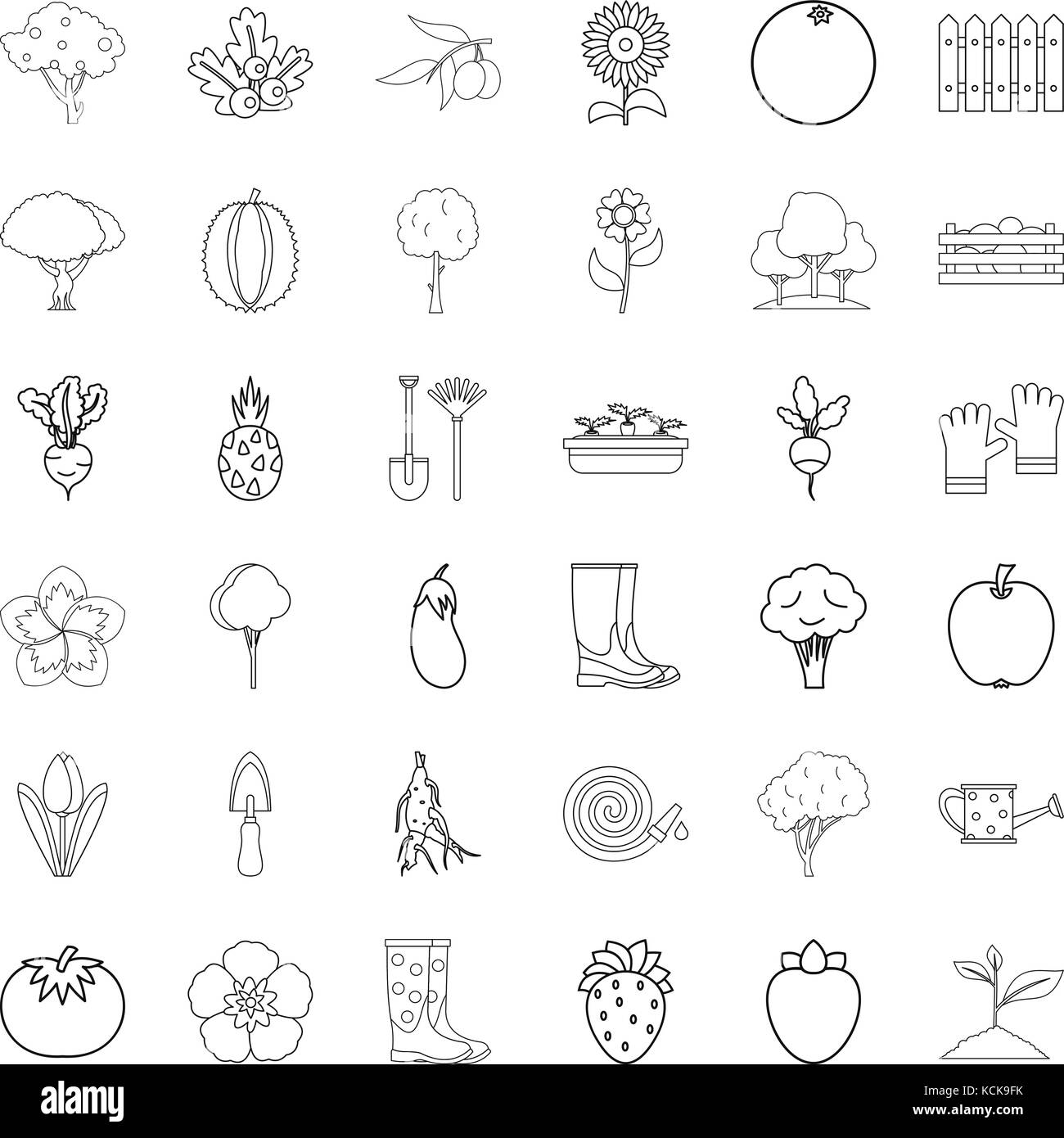 Plant icons set, outline style Stock Vector Image & Art - Alamy