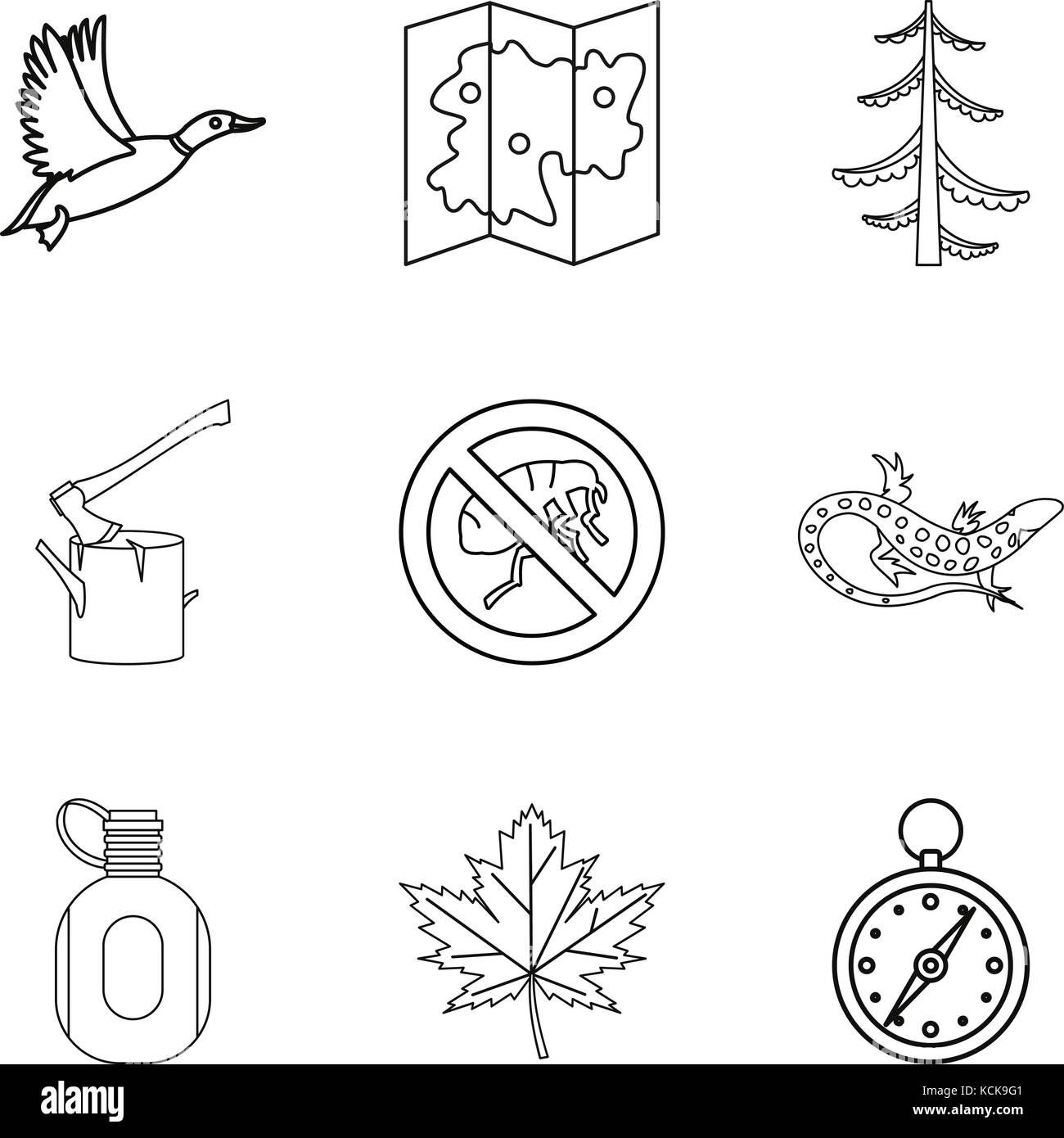 Terrain icons set, outline style Stock Vector Image & Art - Alamy