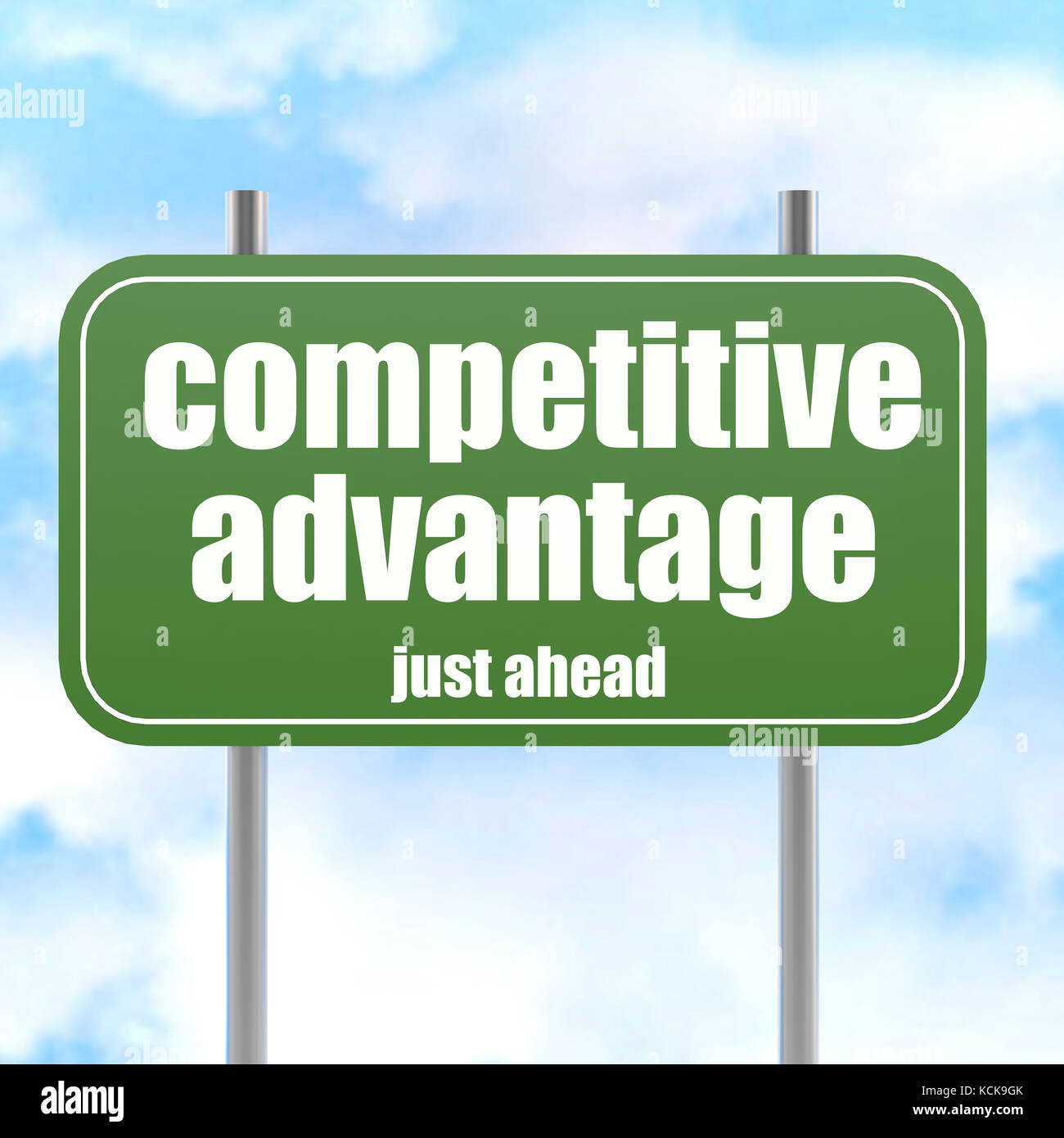 Competitive Advantage Road Sign in Blue Sky image with hi-res rendered ...