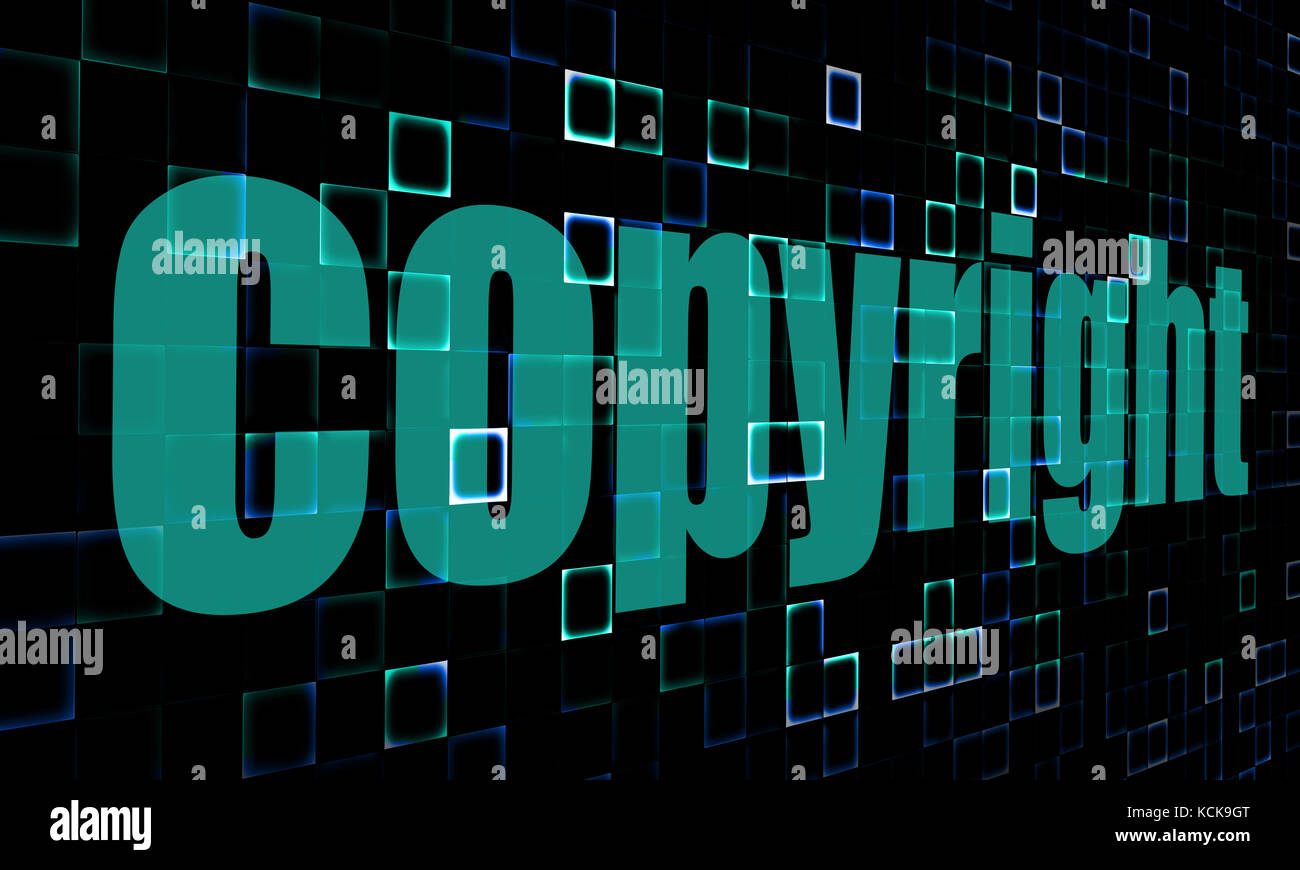 Copyright word on digital background image with hi-res rendered artwork ...