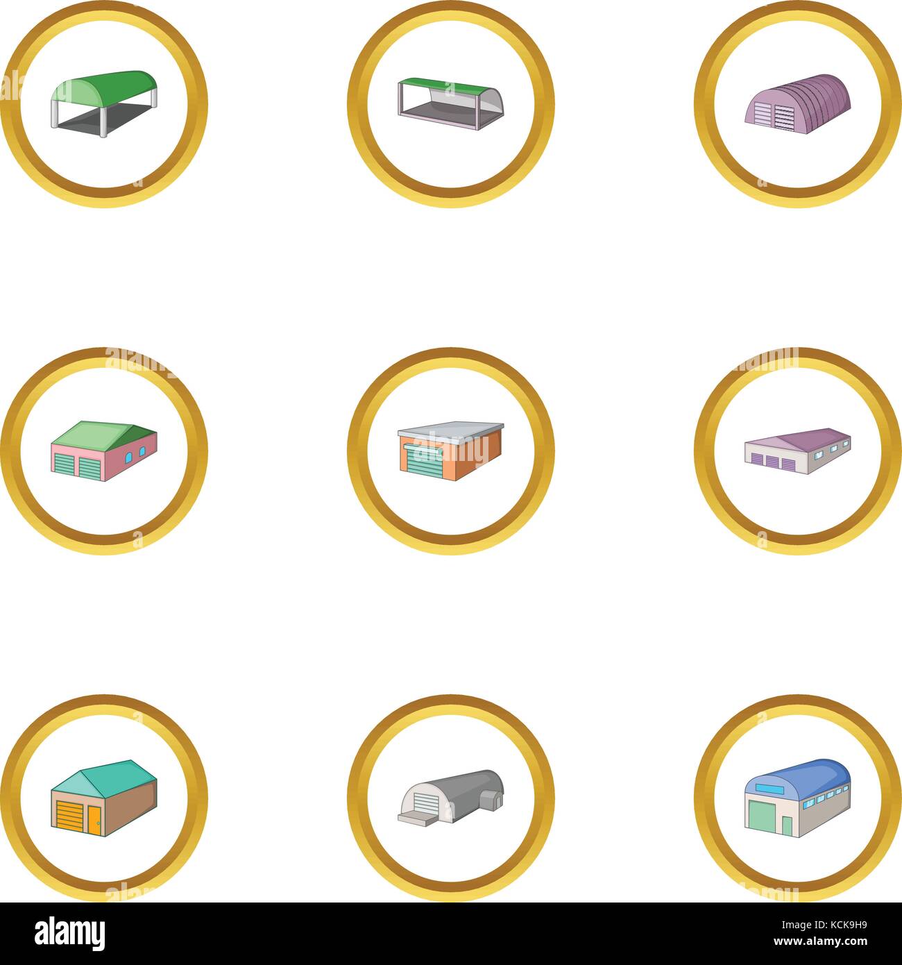 Warehouse icons set, cartoon style Stock Vector Image & Art - Alamy