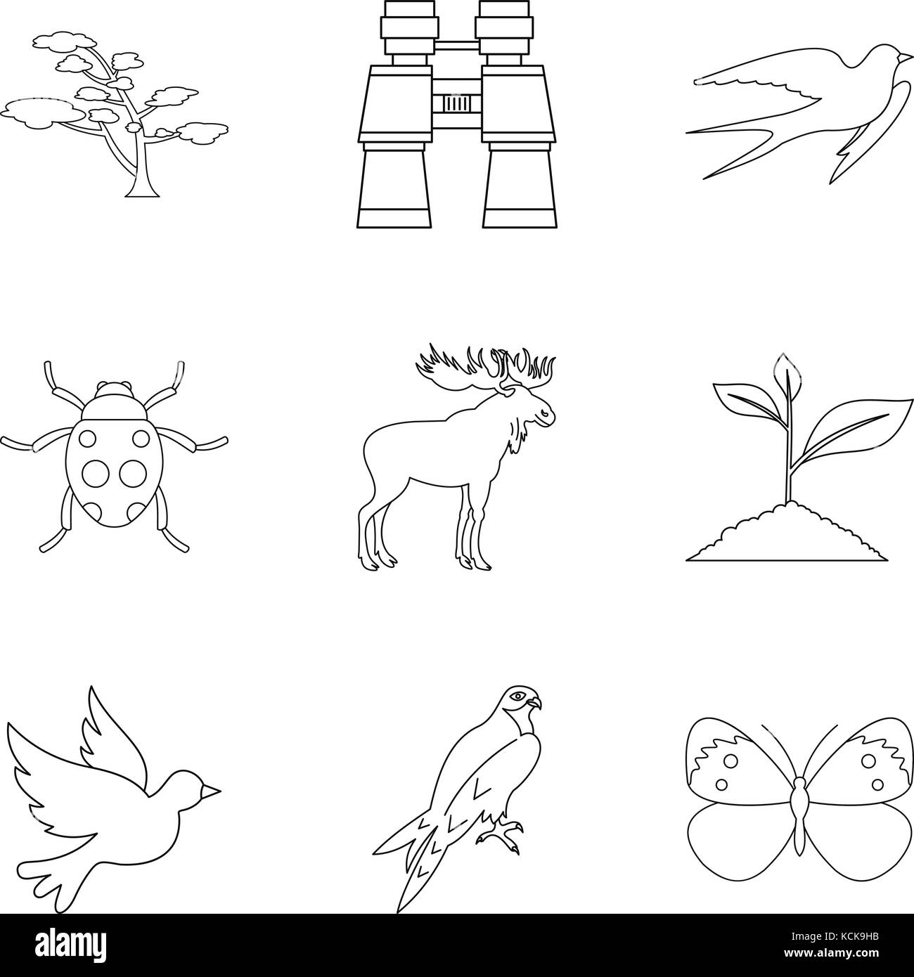 Forest beast icons set, outline style Stock Vector Image & Art - Alamy