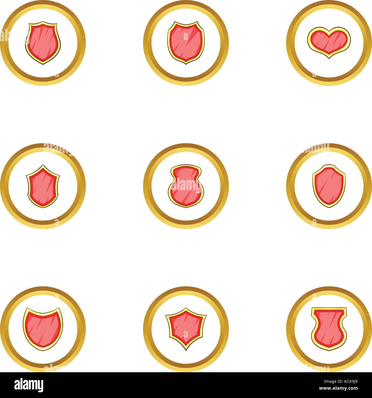 Shield icons set, cartoon style Stock Vector Image & Art - Alamy