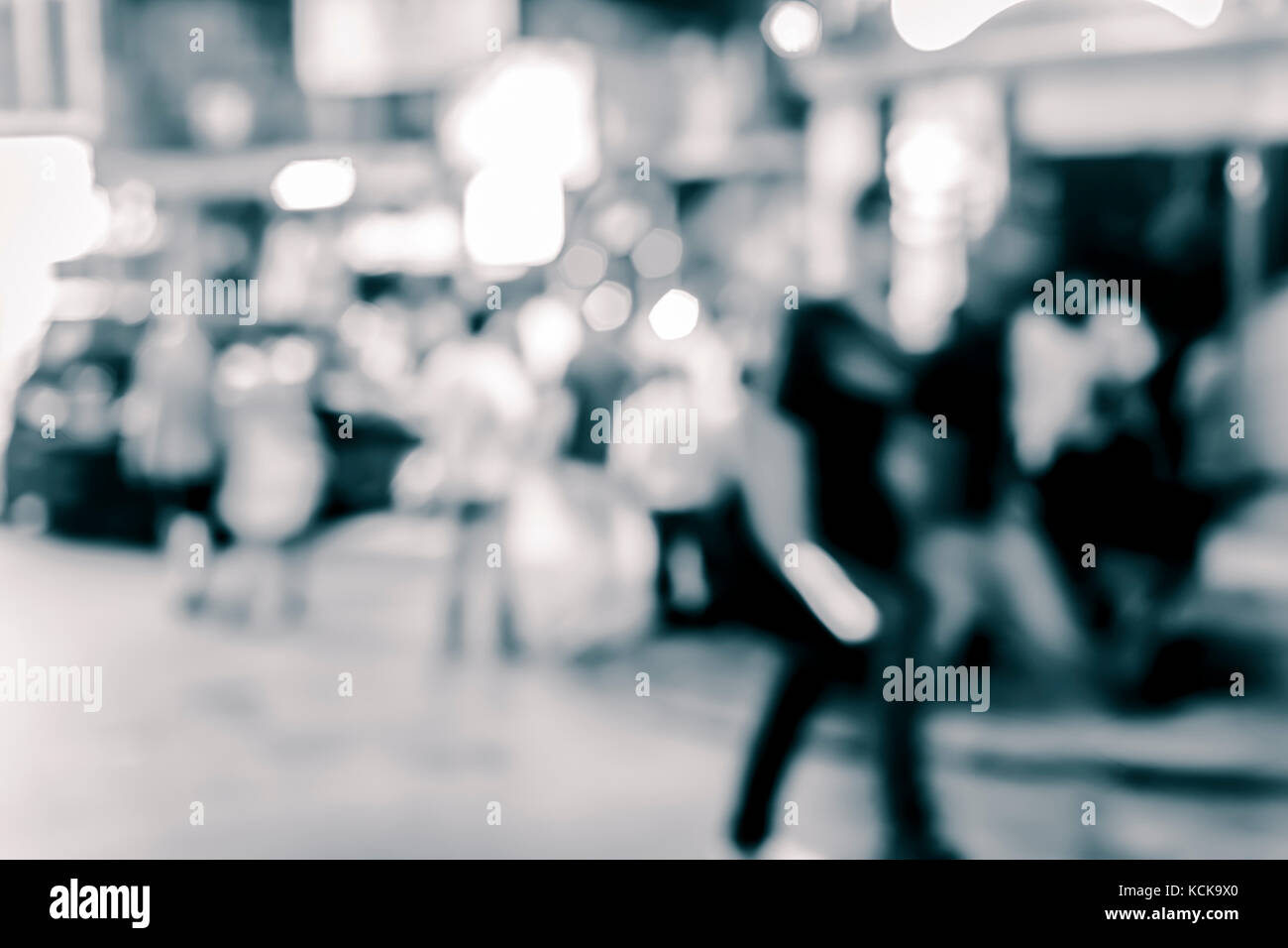 Abstract bokeh background of business people meet at bar on happy hour ...