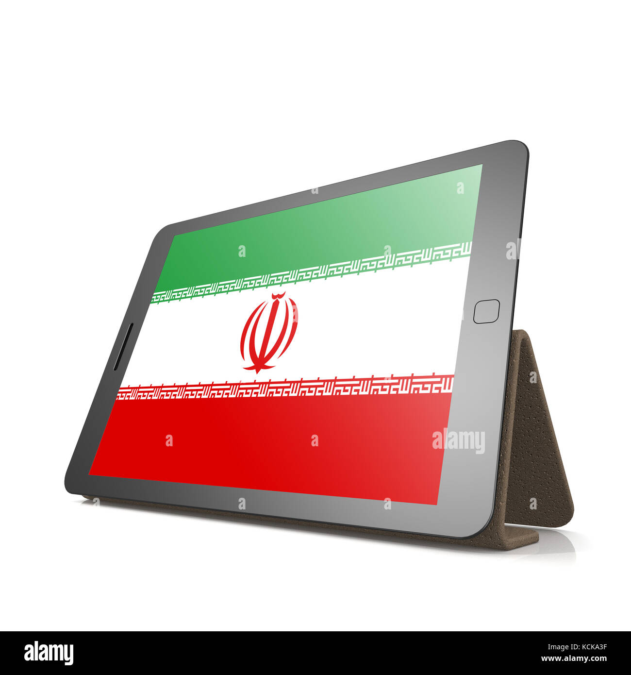 Tablet with Iran flag image with hi-res rendered artwork that could be ...