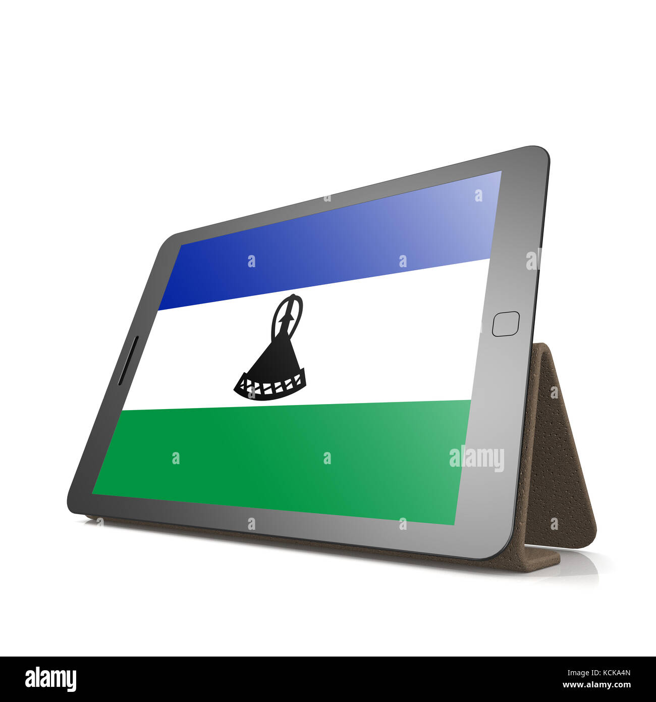 Tablet with Lesotho flag image with hi-res rendered artwork that could ...