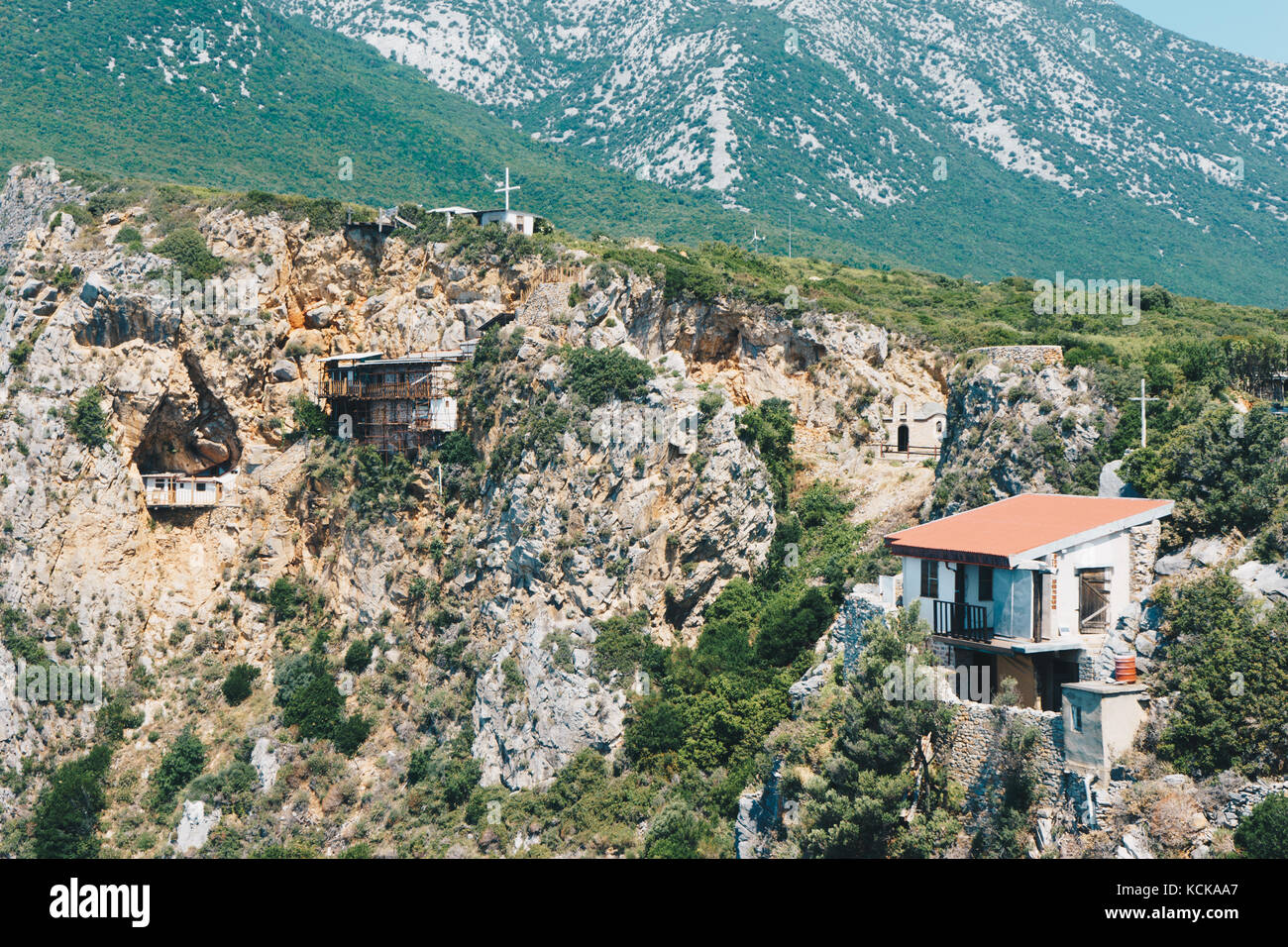 Greek hut on Mount Athos, Chalkidiki, Greece Stock Photo - Alamy