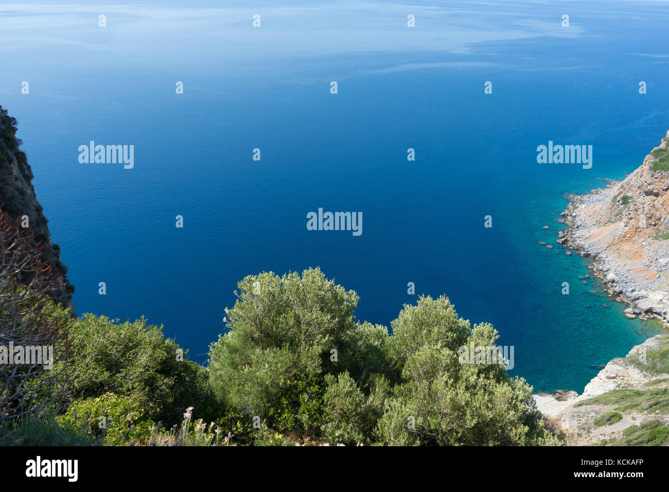 Calm sea and blue sky background, Greece Stock Photo - Alamy