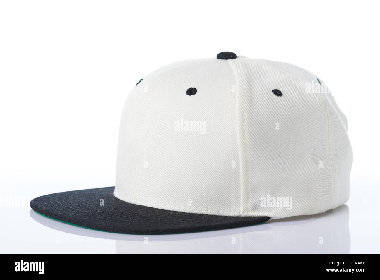 Angle view on white baseball cap isolated on white background Stock ...