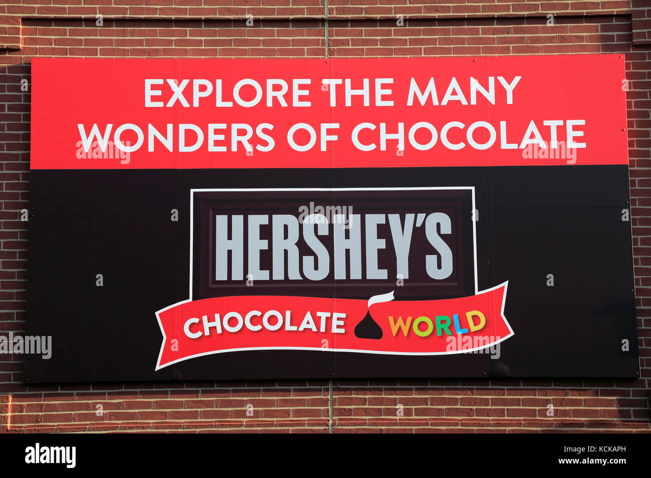 Hershey Chocolate's advertising banners at Hershey's Chocolate World ...
