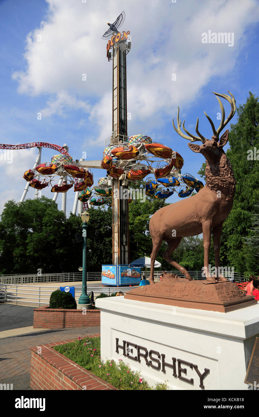 The famous Elk / Deer statue in Hershey Park.Derry Township ...