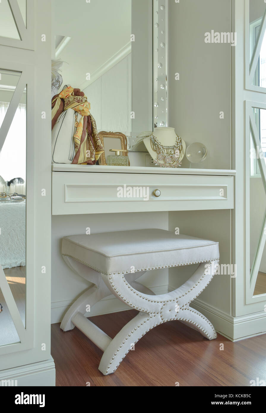 Classic white color dressing table Stock Photo - Alamy