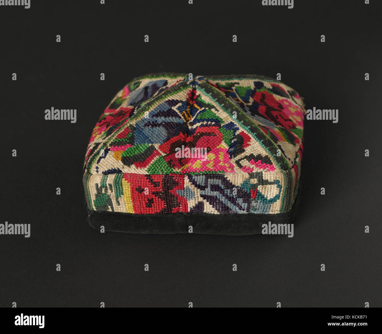 colorful traditional asian skullcap cap on a dark background Stock ...