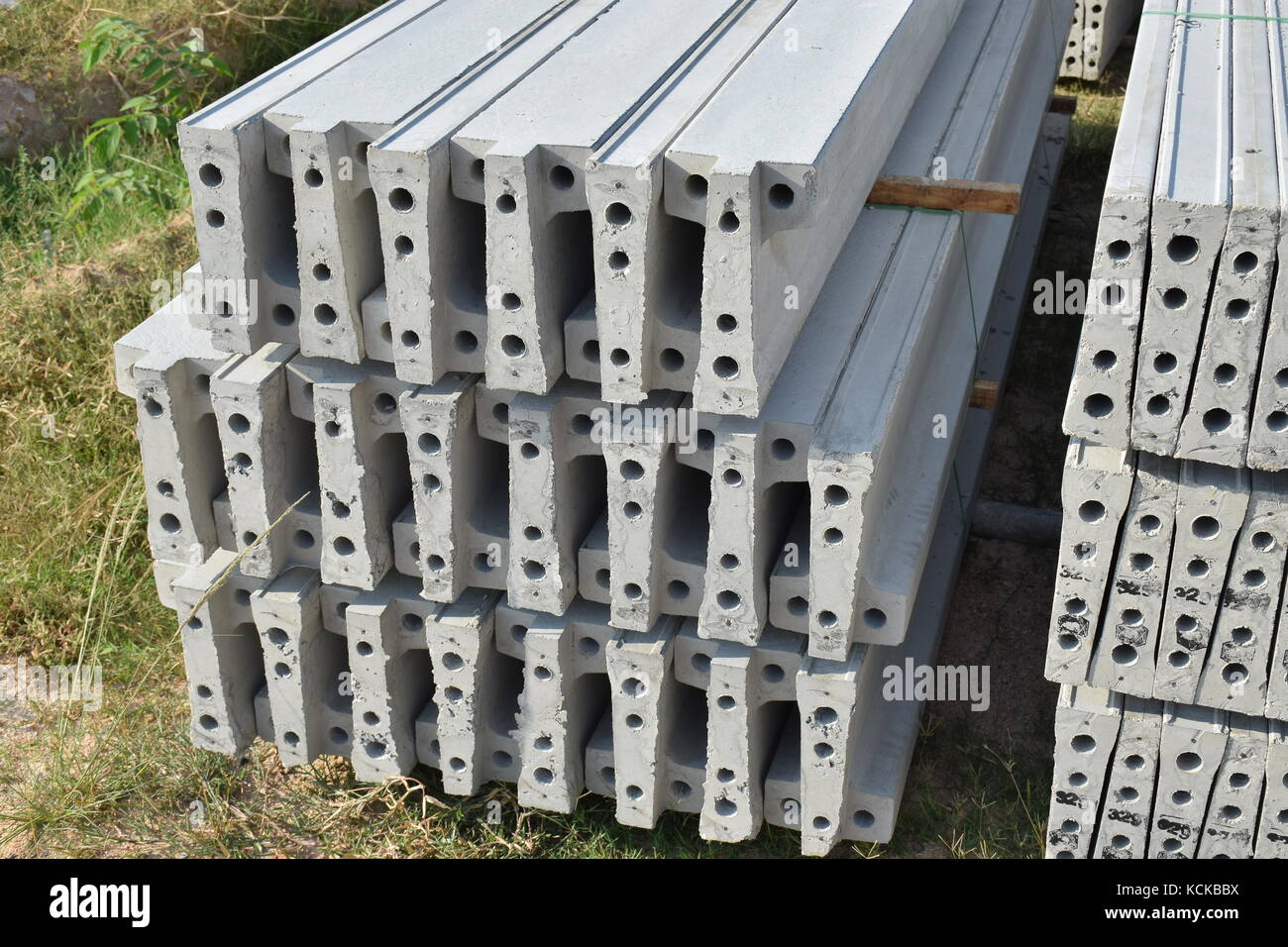 Plank concrete stacking in yard Stock Photo - Alamy