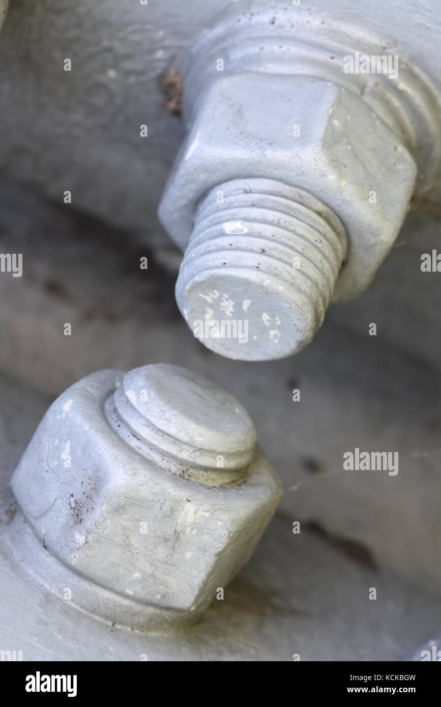 Bolts and nuts on metal construction Stock Photo - Alamy
