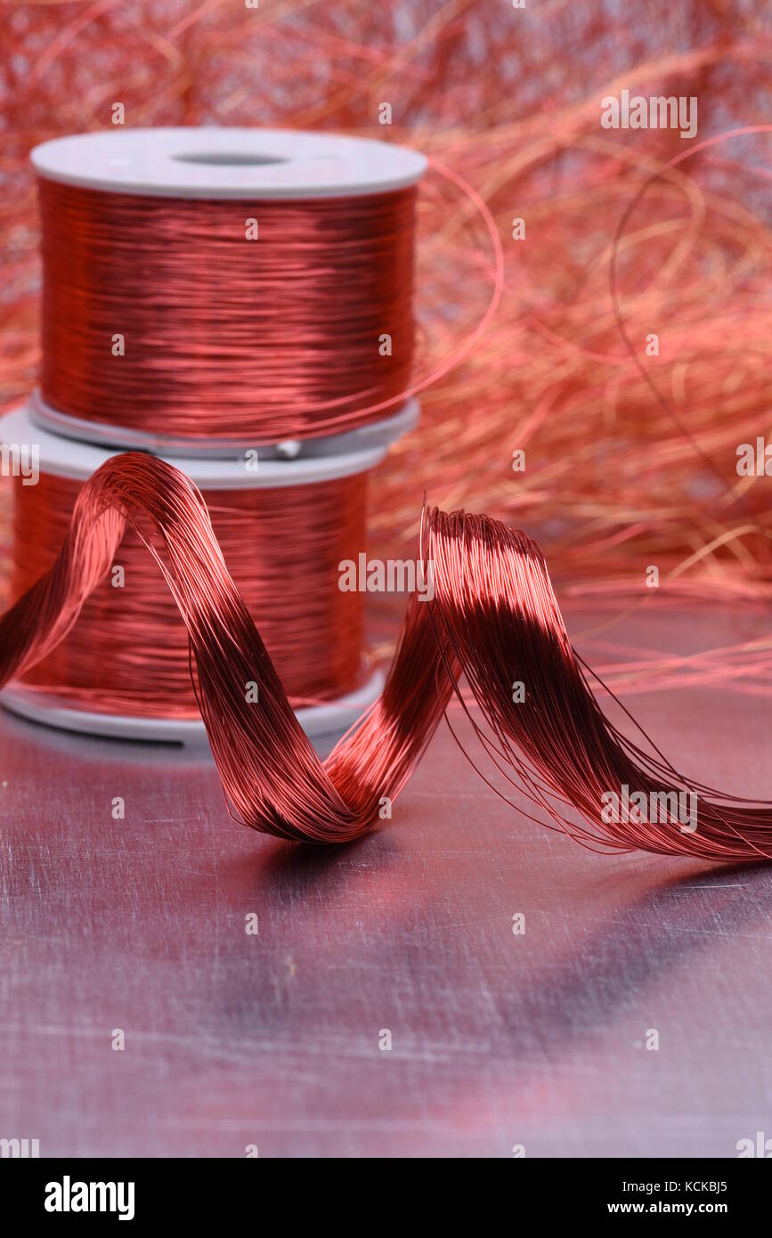 Coil red electric cable hi-res stock photography and images - Alamy