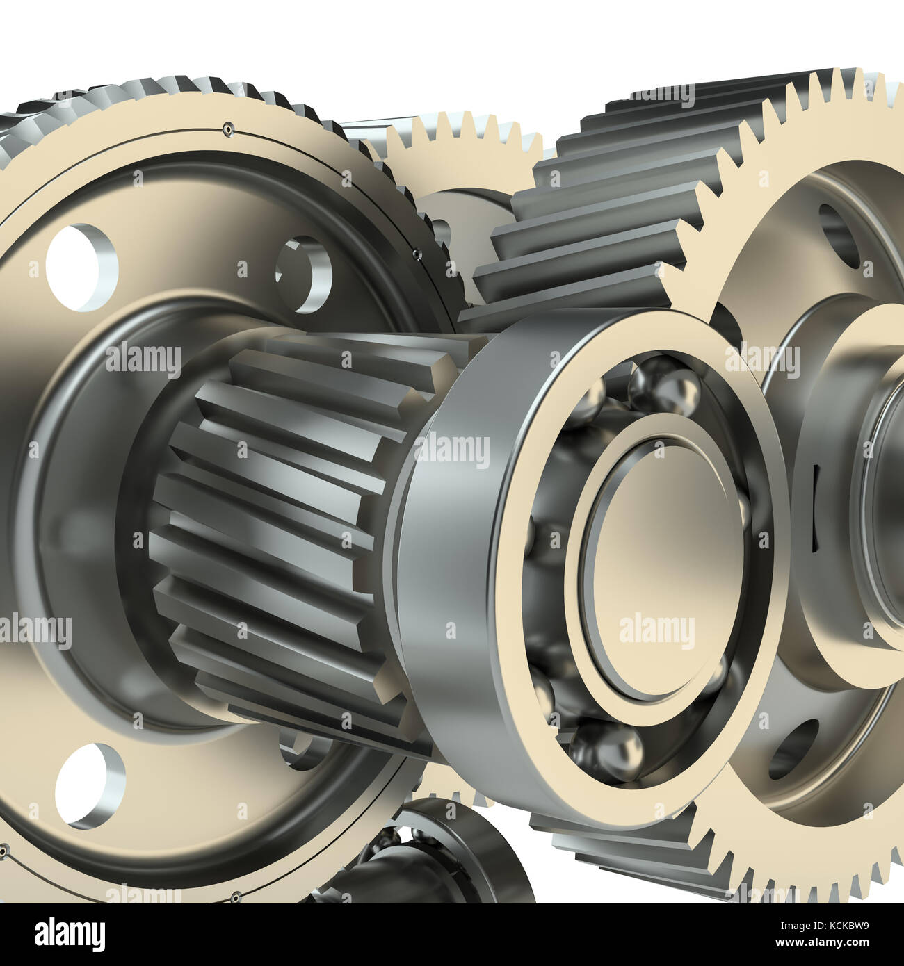 Cog gears mechanism concept. 3d illustration Stock Photo - Alamy