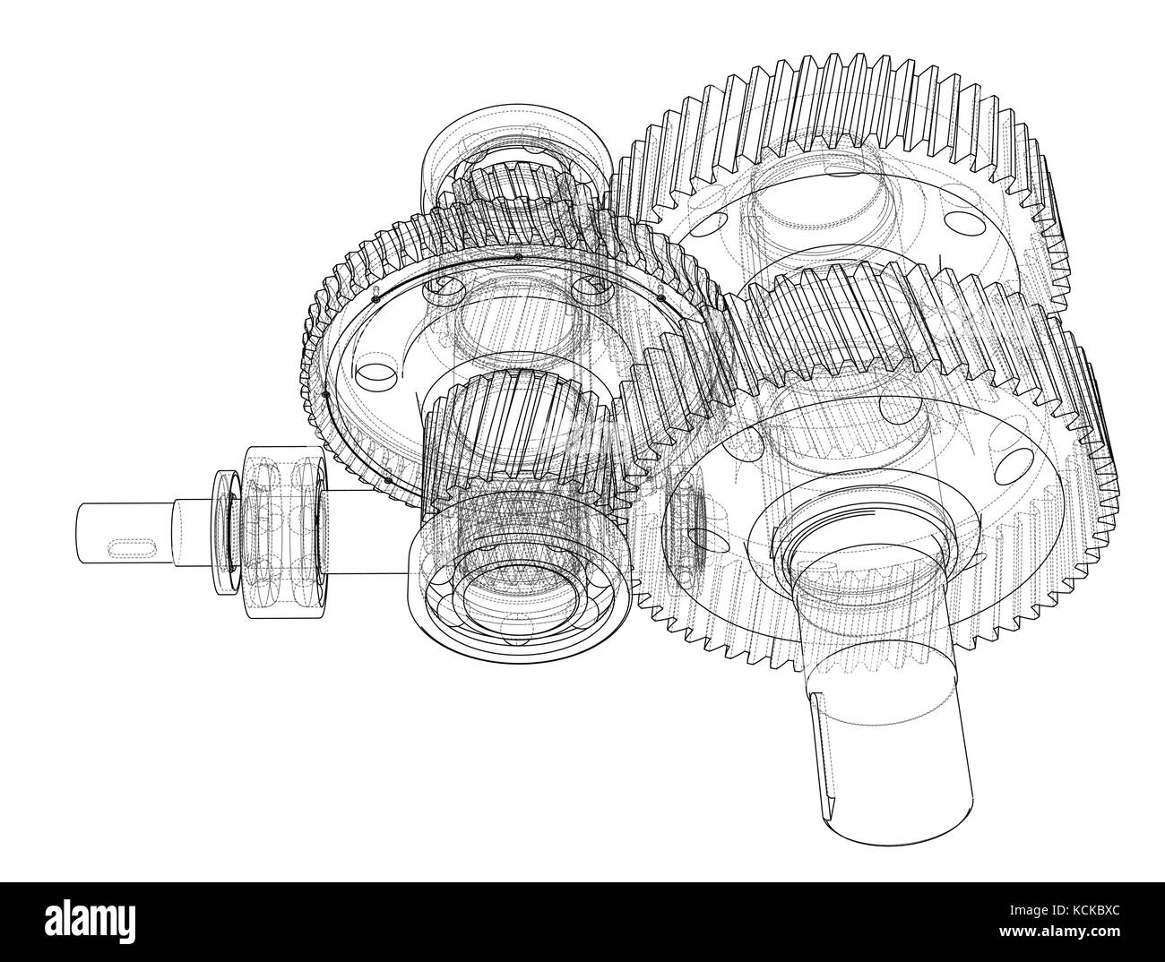 Gearbox sketch. Vector Stock Vector Image & Art - Alamy