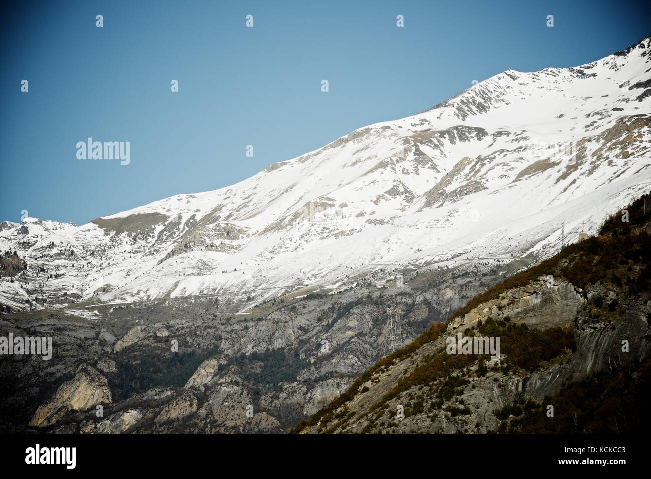 Snowy peak in Tena Valley, Aragon, Huesca, Spain Stock Photo - Alamy