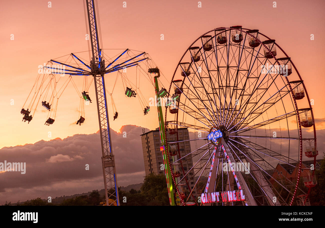 Fair Ground Ride At Sunset High Resolution Stock Photography and Images ...
