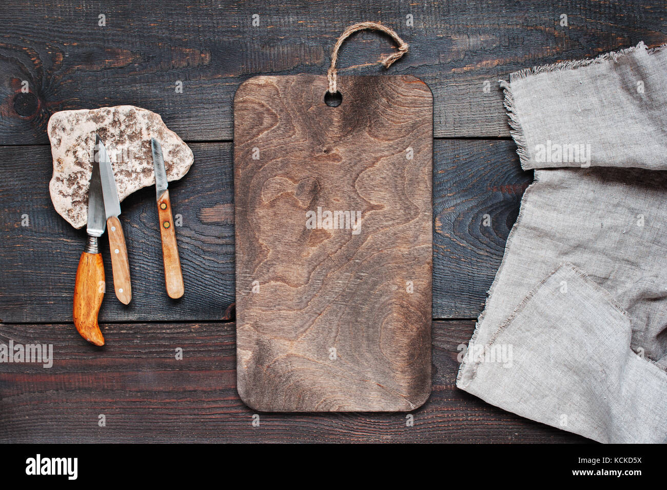 Wooden background with empty board Stock Photo - Alamy