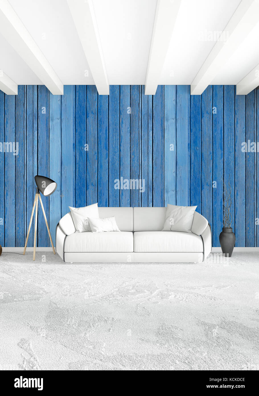 Vertical Bedroom Minimal or Loft style Interior Design. 3D Rendering ...