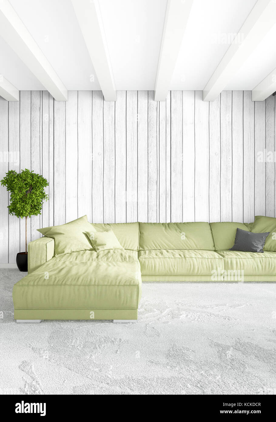 Vertical Bedroom Minimal or Loft style Interior Design. 3D Rendering ...