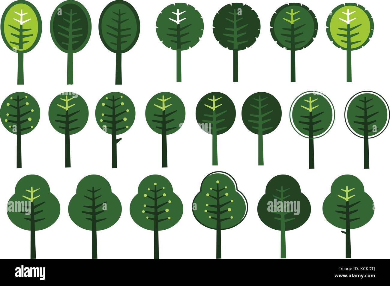 21 simple green trees in vector Stock Vector Image & Art - Alamy