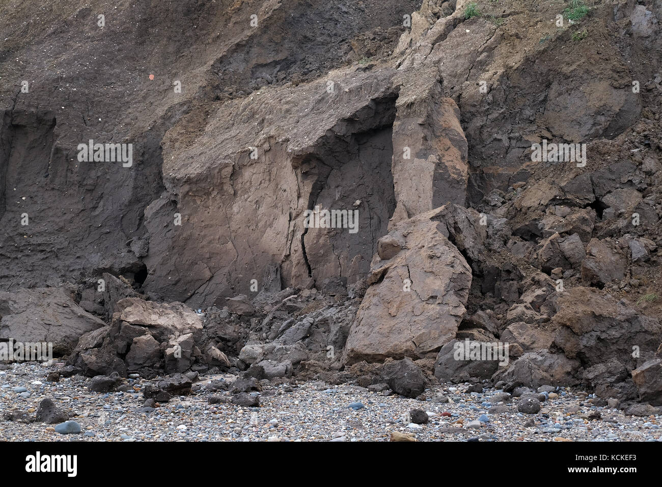 Eroding clay cliffs on the east coast of Yorkshire, UK Stock Photo - Alamy