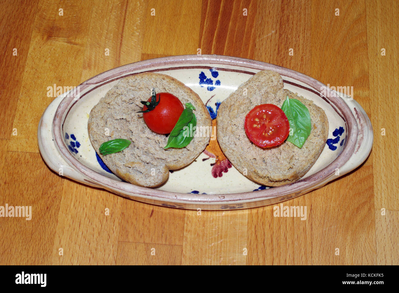 Friselle, traditional bread of Puglia (Italy) in ceramic traditional ...