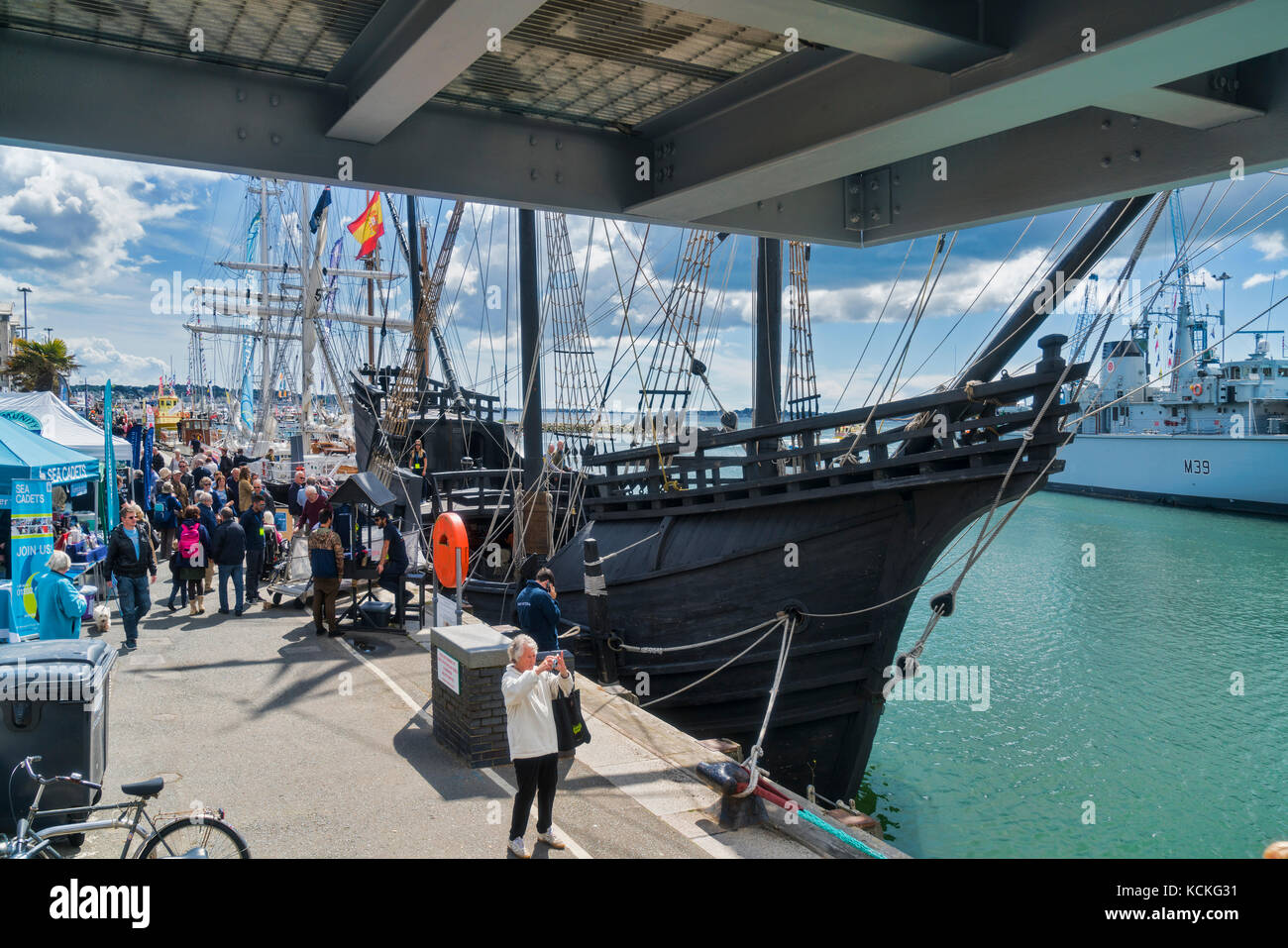Poole harbour marina, Boat show, tall ships, Dorset, England; UK Stock ...