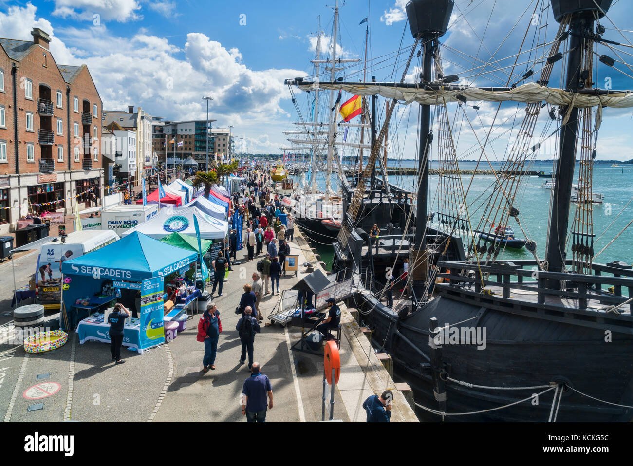 Poole harbour marina, Boat show, tall ships, Dorset, England; UK Stock ...